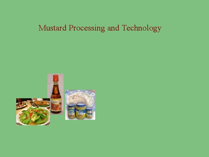 Mustard Processing and Technology INTRODUCTION v After palm