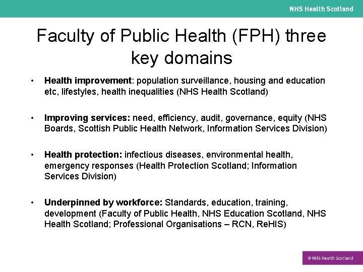 Public Health in Scotland 2016 Early Clinical Career