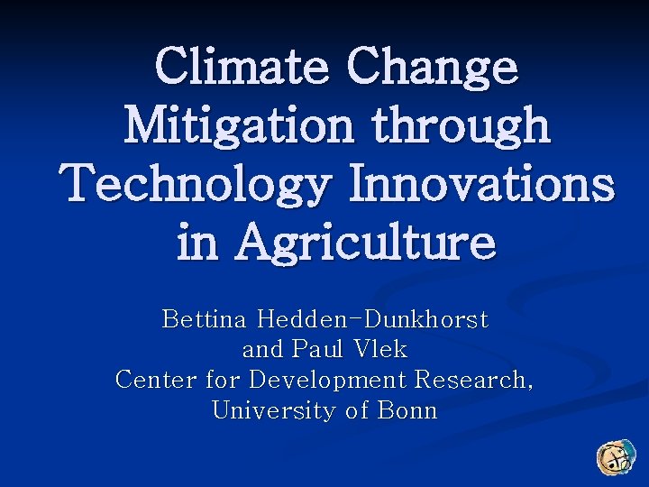 Climate Change Mitigation through Technology Innovations in Agriculture
