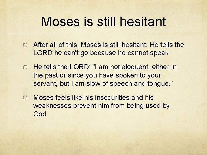 The Exodus 3 12 Moses call Moses vs