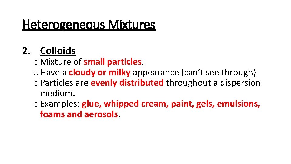 Solutions Unit Four Classifying Matter Mixtures can be
