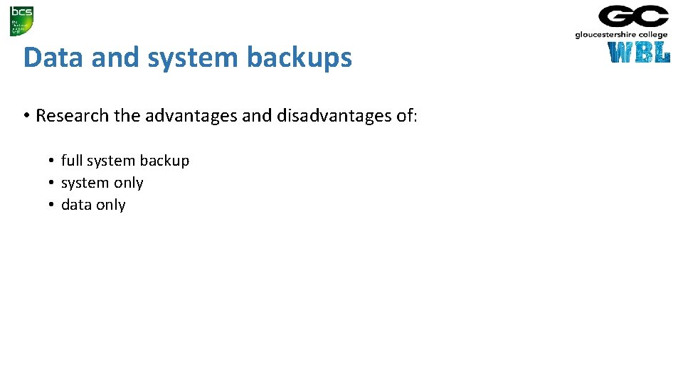 Cloud Computing Backup and Recovery Infrastructure Technician Sections
