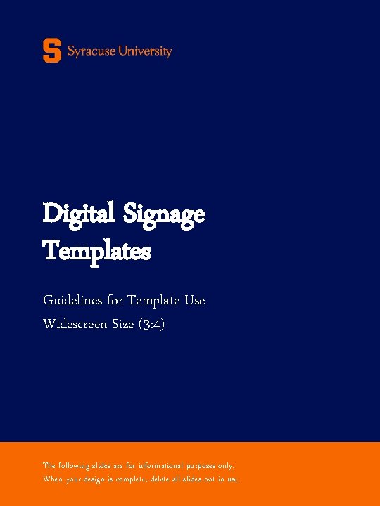 Digital Signage Templates Guidelines for Template Use Widescreen
