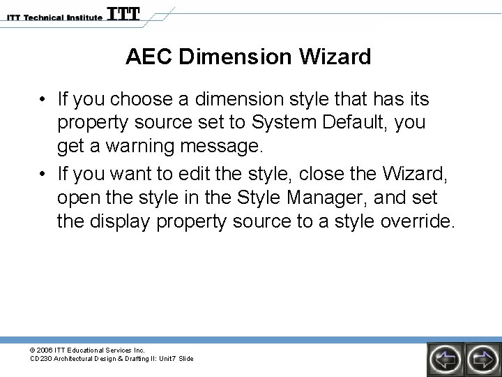 Unit 7 AEC Dimensions and Elevations in ADT