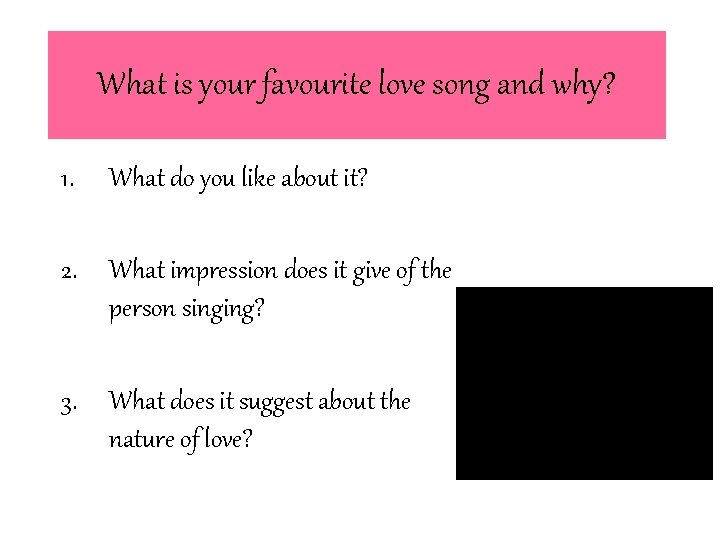 What is your favourite love song and why