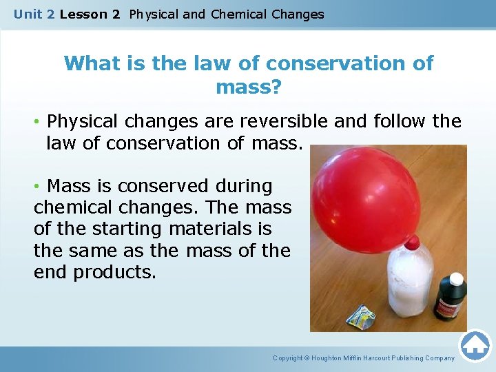 Unit 2 Lesson 2 Physical and Chemical Changes