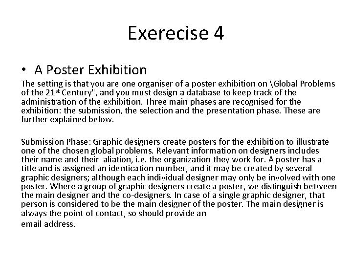 Erd Example Exercise 1 Question 1 A University