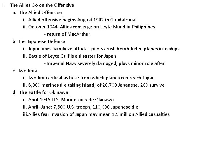 Chapter 25 The United States in WWII Section
