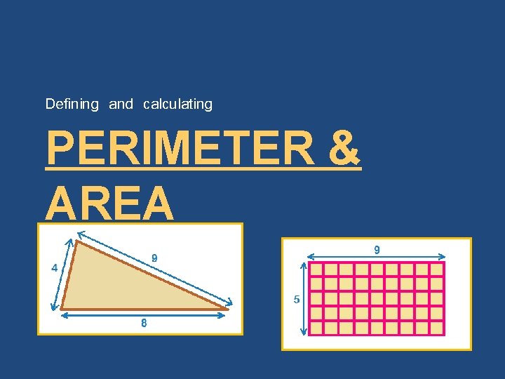 Defining and calculating PERIMETER AREA When your family