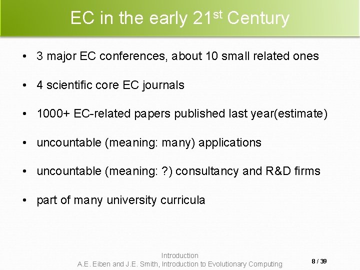 Introduction Chapter 1 Introduction A E Eiben and