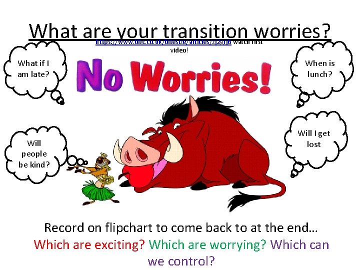 Year 6 Hazelwood Transition What are your transition