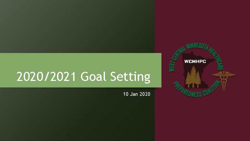 20202021 Goal Setting 10 Jan 2020 Required Deliverables