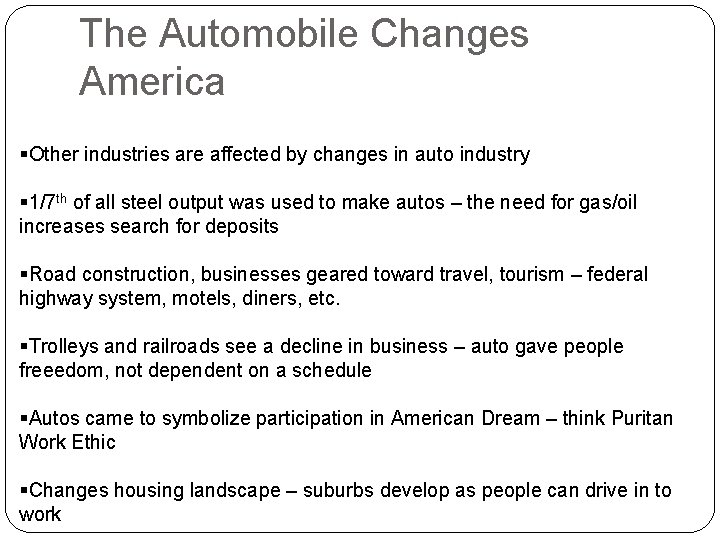 Chapter Seven The Twenties Overall questions Does history