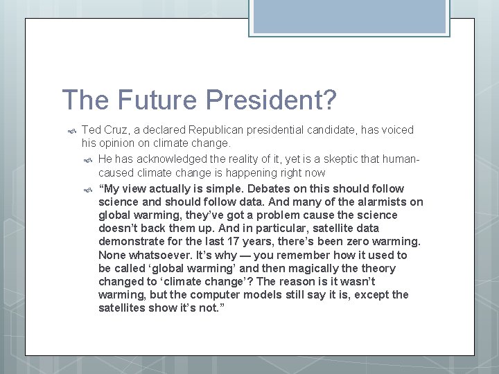 The Future of Climate Change and Alternative Energy