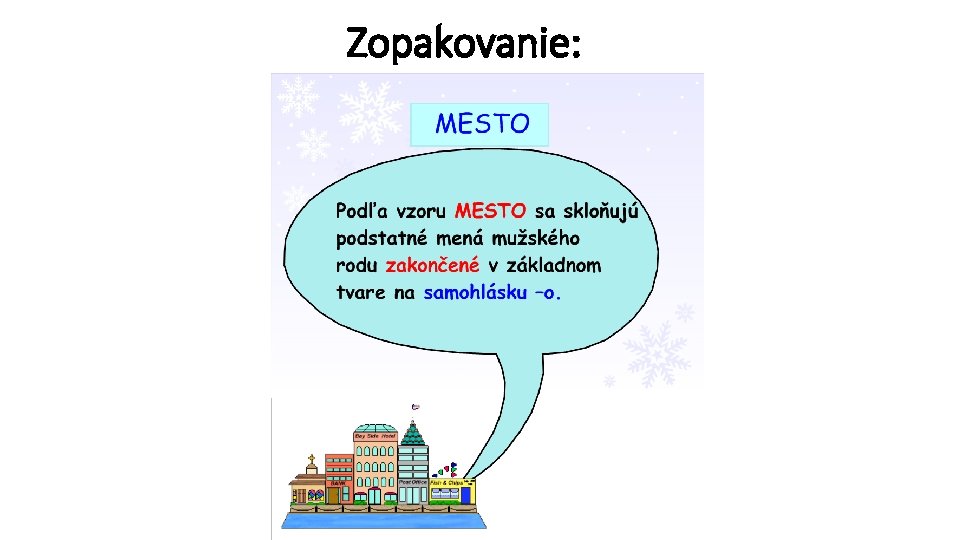 Vzor mesto Podstatn men strednho rodu zakonen na