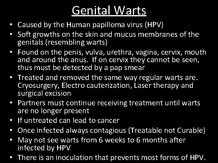 Genital Warts Caused by the Human papilloma virus