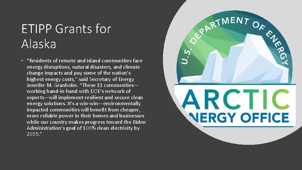 Arctic Energy Policy Update 2021 Arctic Energy Office