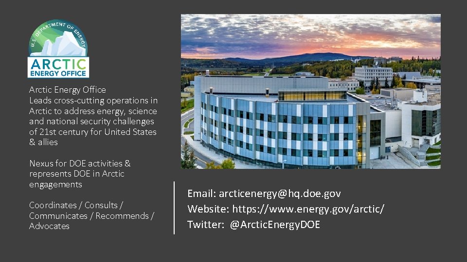 Arctic Energy Policy Update 2021 Arctic Energy Office