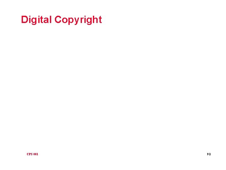 Digital Copyright CPS 001 9 1 Copyright US