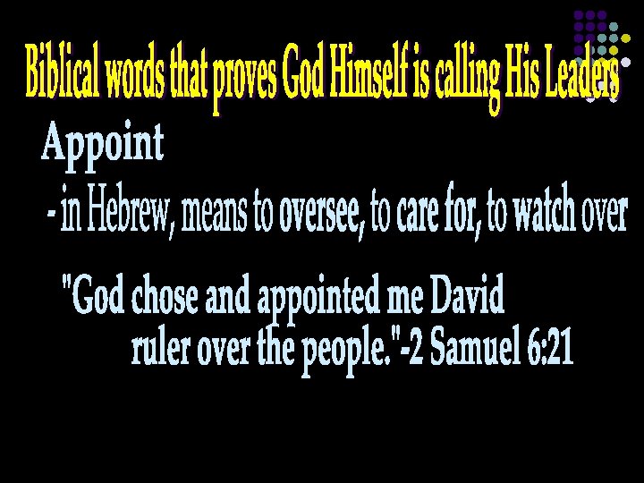 Lesson 1 The to Call Leadership The Call