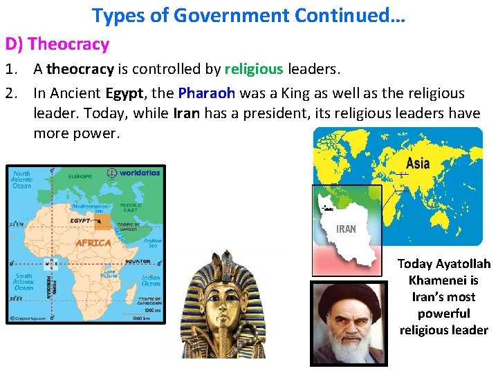 Unit 1 Lesson 6 Government Aim Which type