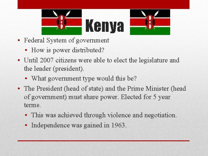 Government Country Comparison of Kenya and South Africa