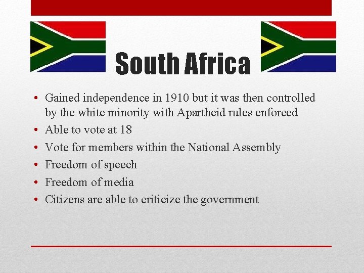 Government Country Comparison of Kenya and South Africa