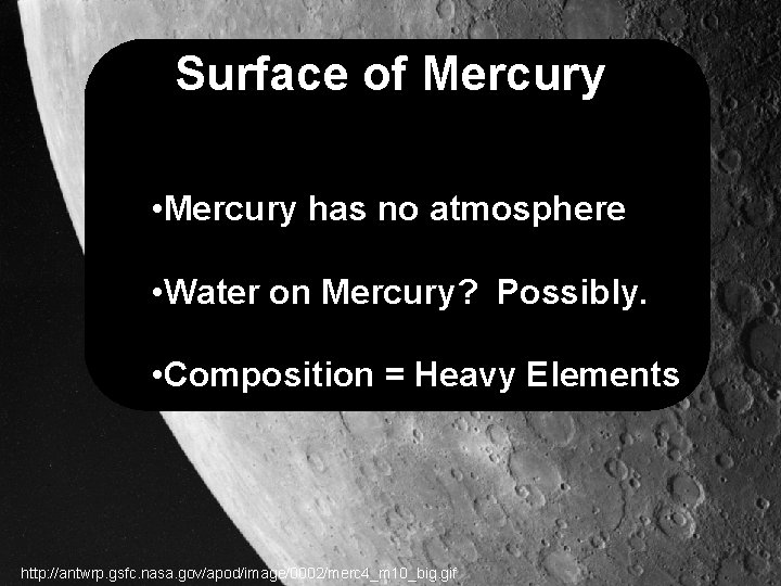 Inner Solar System Terrestrial Planets Mercury Venus Earth