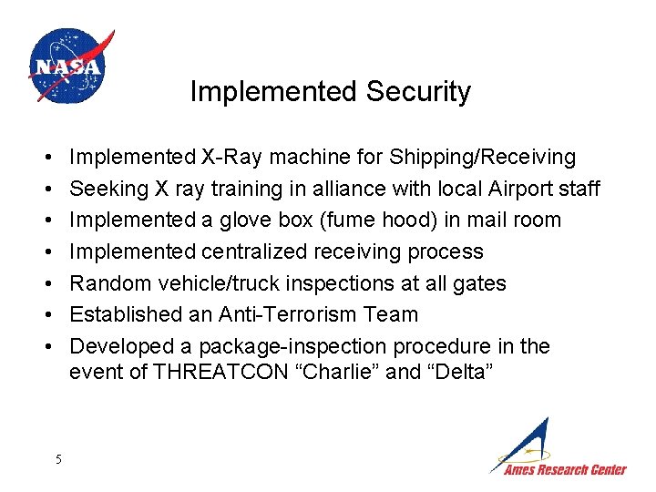 Logistics Management Branch For the NASA Transportation Conference