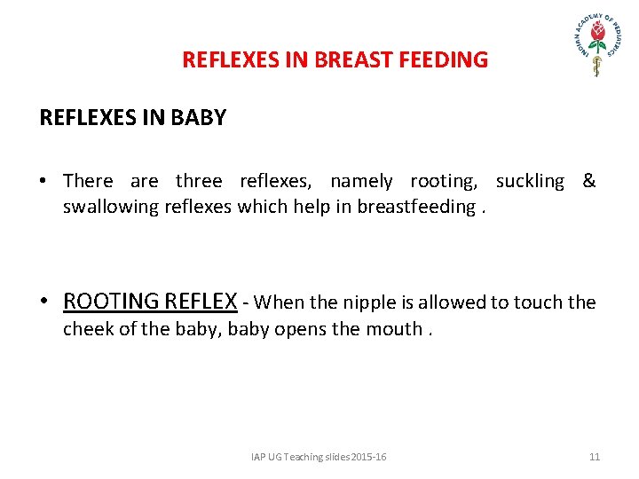 BREAST FEEDING IAP UG Teaching slides 2015 16