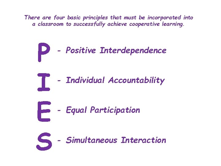 PIES Principles By Theresa Walker 31910 There are