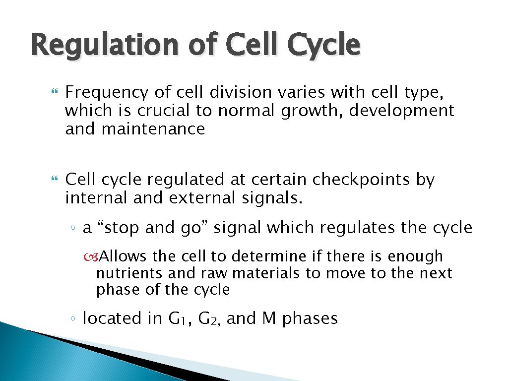 The Cell Cycle Chapter 12 Cell Division Described
