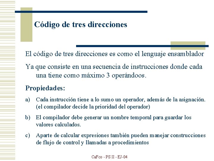 UNIDAD III GENERACION DE CODIGO CUADRUPLOS NOTACION POLACA