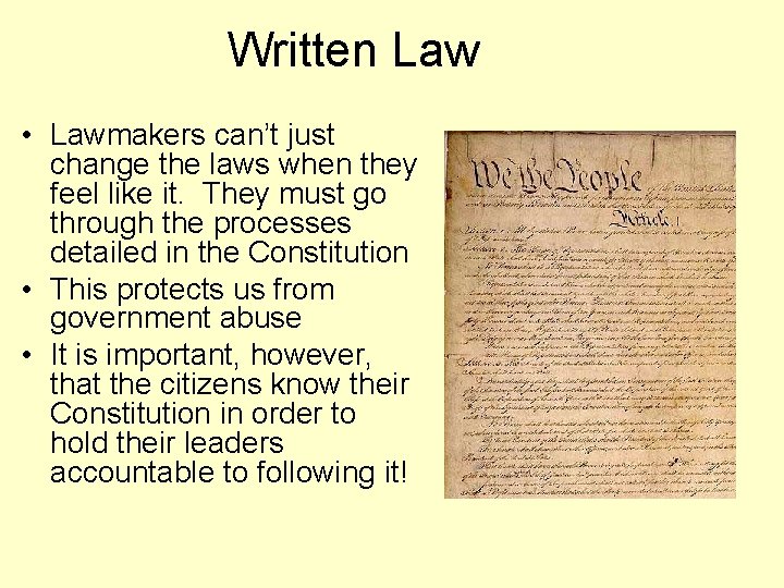 INTRO to the CONSTITUTION What is a constitution