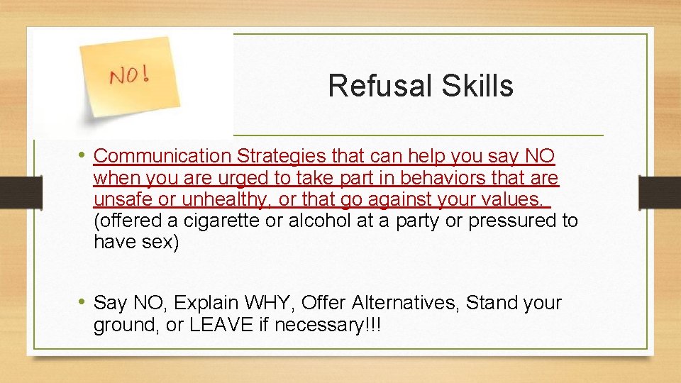 Ch 2 Health Skills Mrs Scott In this