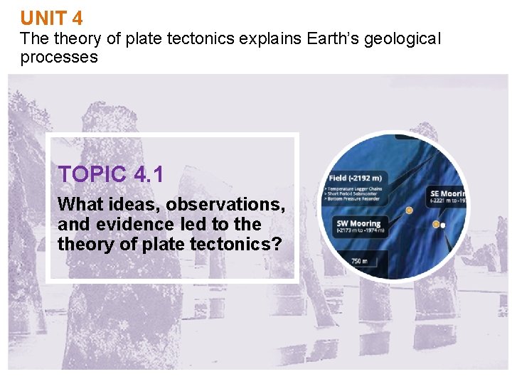 UNIT 4 The theory of plate tectonics explains