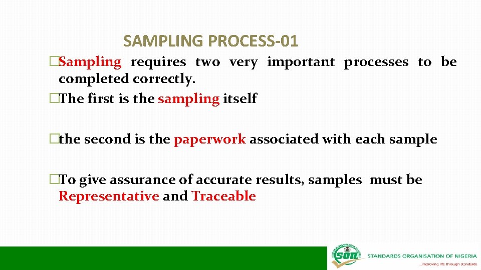 SAMPLING FOR LABORATORY TESTING A presentation at the