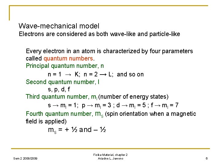 Chapter 2 Atomic structure and interatomic bonding Specific