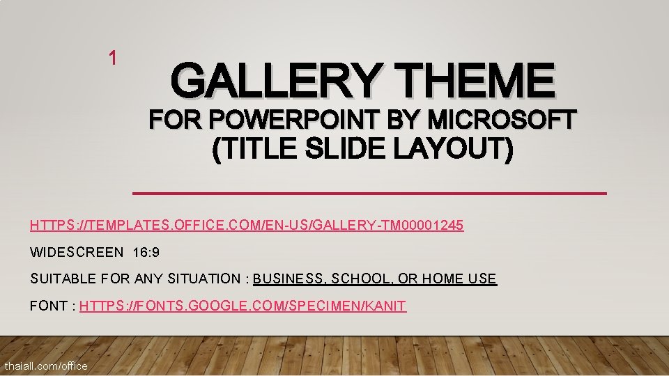 1 GALLERY THEME FOR POWERPOINT BY MICROSOFT TITLE