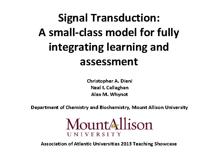 Signal Transduction A smallclass model for fully integrating