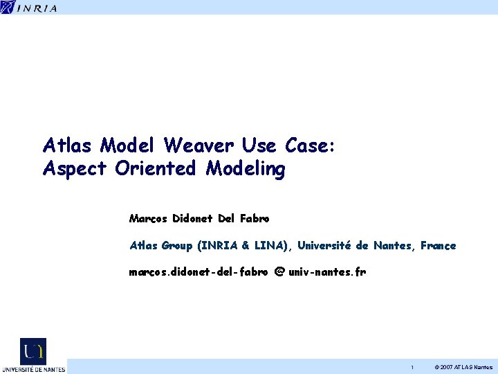 Atlas Model Weaver Use Case Aspect Oriented Modeling