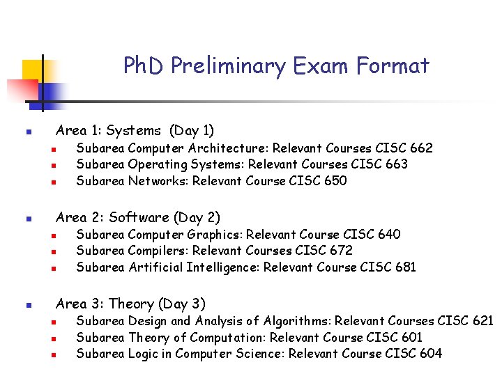 All About the Ph D Preliminary Exam n
