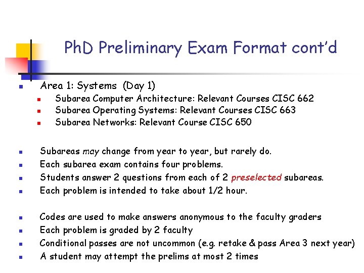 All About the Ph D Preliminary Exam n