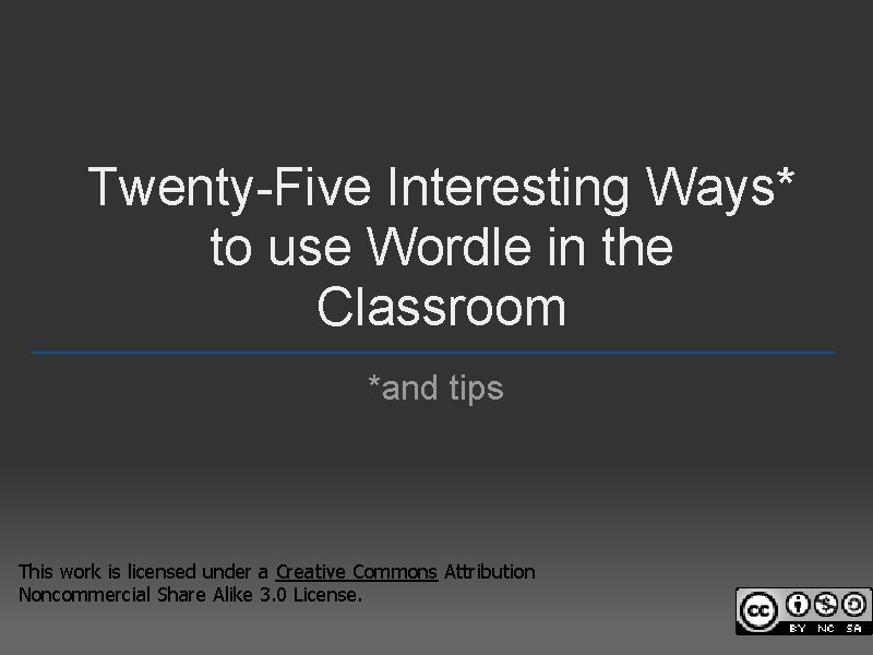 TwentyFive Interesting Ways to use Wordle in the