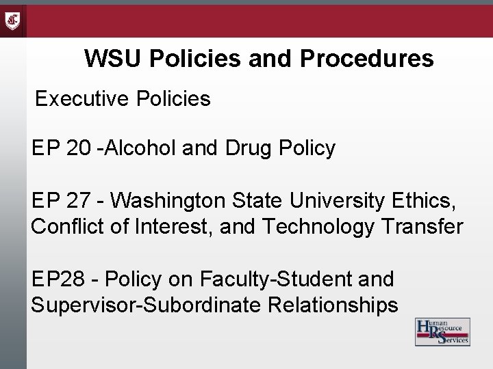 WSU Employment The Basics Presented by Bonnie Wilmoth