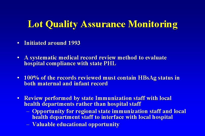 Assessment of Hepatitis B Birth Dose Program Participation