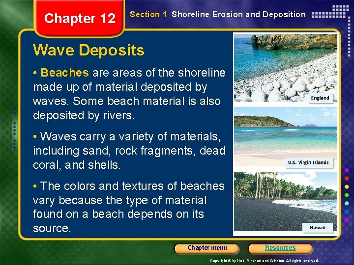Chapter 12 Section 1 Shoreline Erosion and Deposition