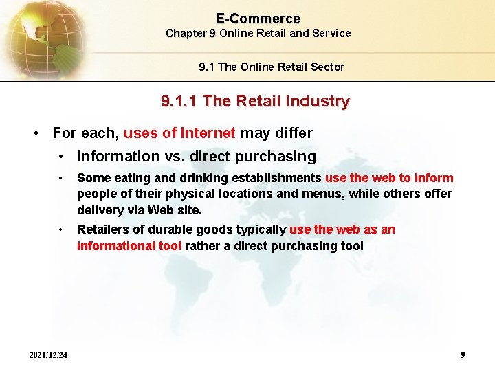 Chapter 9 Online Retail and Services 20211224 1
