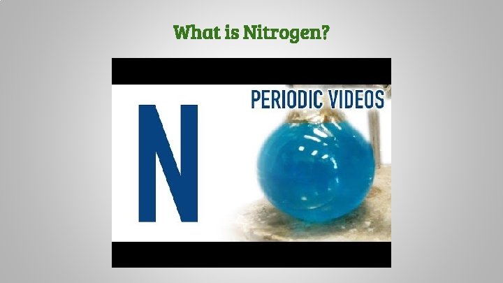 Natural Cycles The Nitrogen Cycle What is Nitrogen
