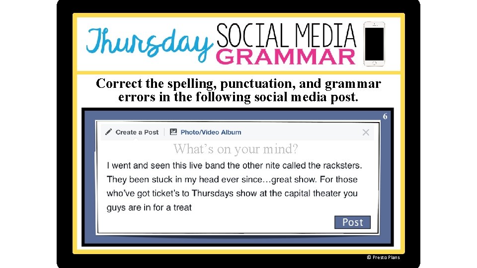 Correct the spelling punctuation and grammar errors in